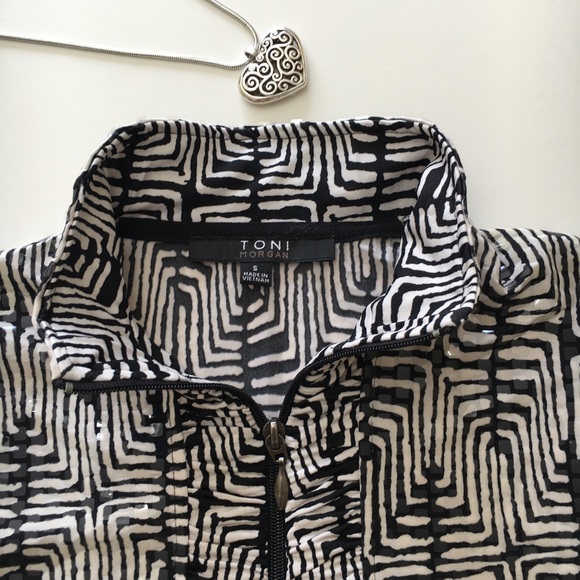 Toni Morgan | Jackets & Coats | Toni Morgan Blackwhite Zip Jacket Sz S ...